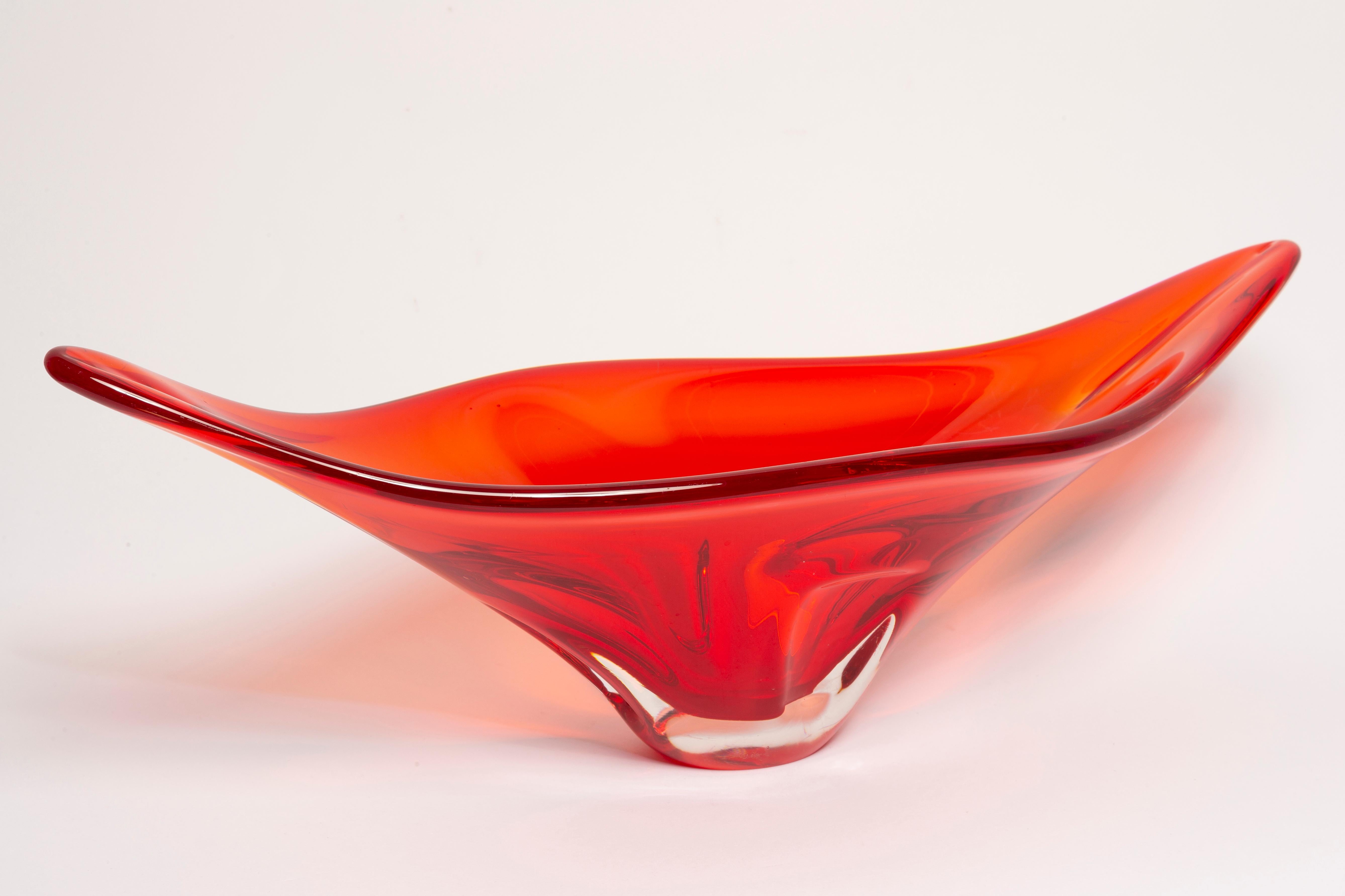 Vintage Red Decorative Murano Glass Plate, Italy, 1960s at 1stDibs