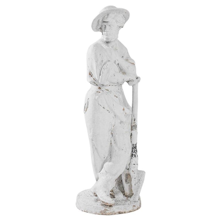 Vintage White Concrete Figure For Sale at 1stDibs