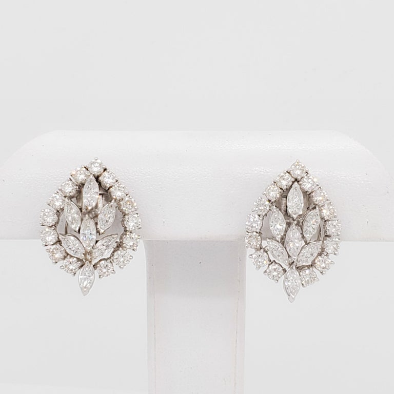 Vintage White Diamond Dangle Detachable Earrings Circa 1980s For Sale ...