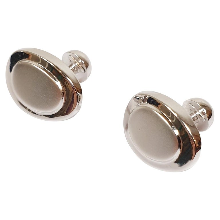 Vintage White Gold and Matt White Gold Cufflinks For Sale at 1stDibs
