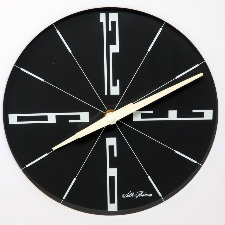 Vintage White Lucite Vision Pendulum Wall Clock by Seth Thomas at 1stDibs