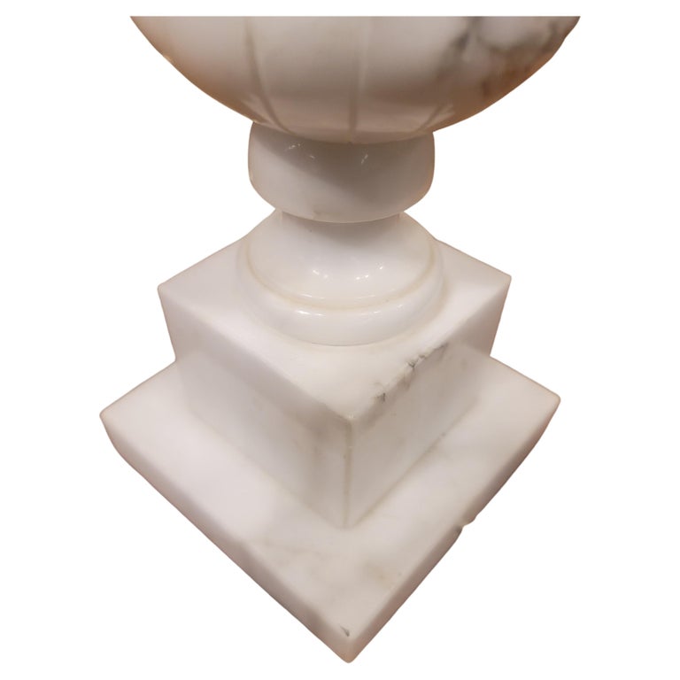 Vintage White Marble Table Lamp For Sale at 1stDibs
