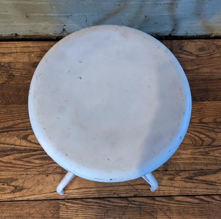 Vintage White Medical Stool For Sale at 1stDibs