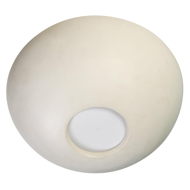 Vintage White Plaster Modern Plafonnier at 1stDibs
