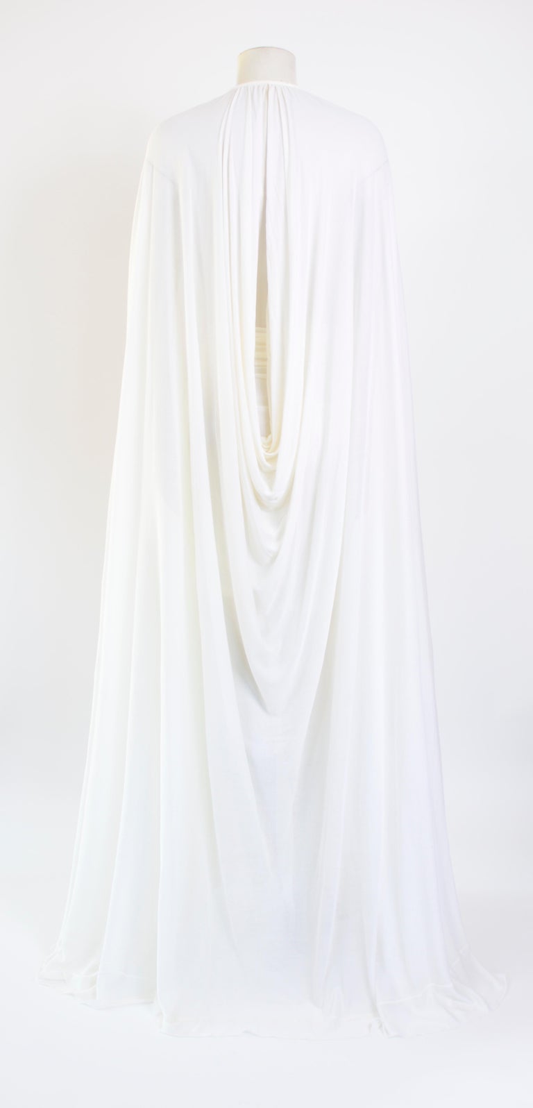 Vintage white silk jersey cape/dress with matching draped skirt. at ...