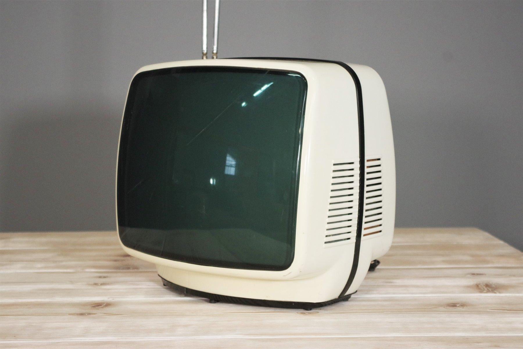 Vintage White TV, 1970s - Retro and Iconic Design For Sale at 1stDibs