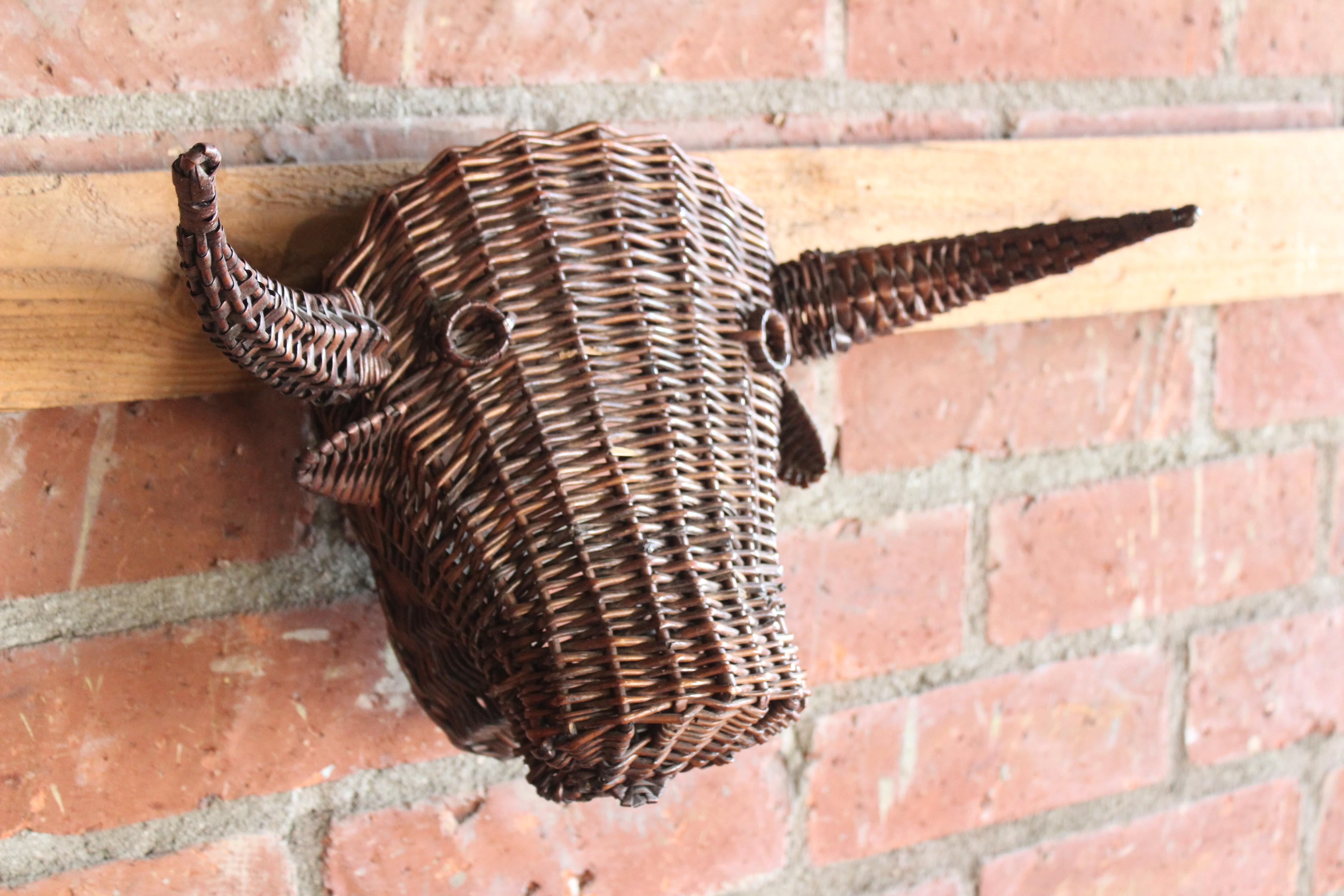 Vintage Wicker Bull Head, Spain, 1960s at 1stDibs | wicker bulls head ...