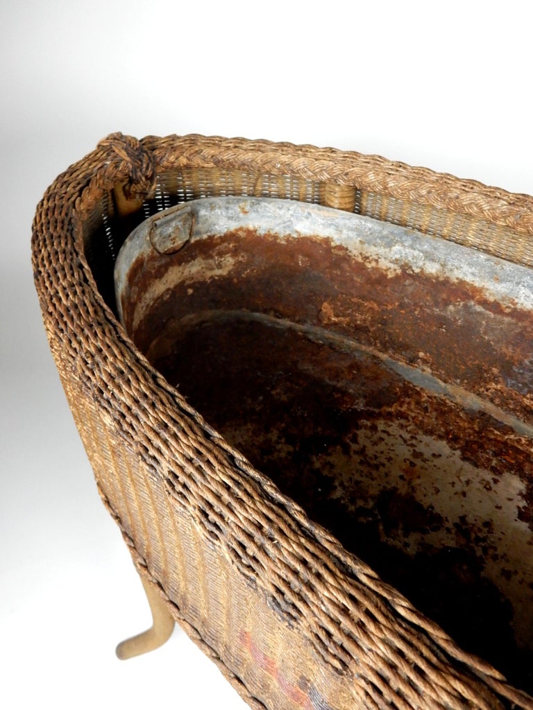 Vintage Wicker Garden or Porch Planter Stand For Sale at 1stDibs ...