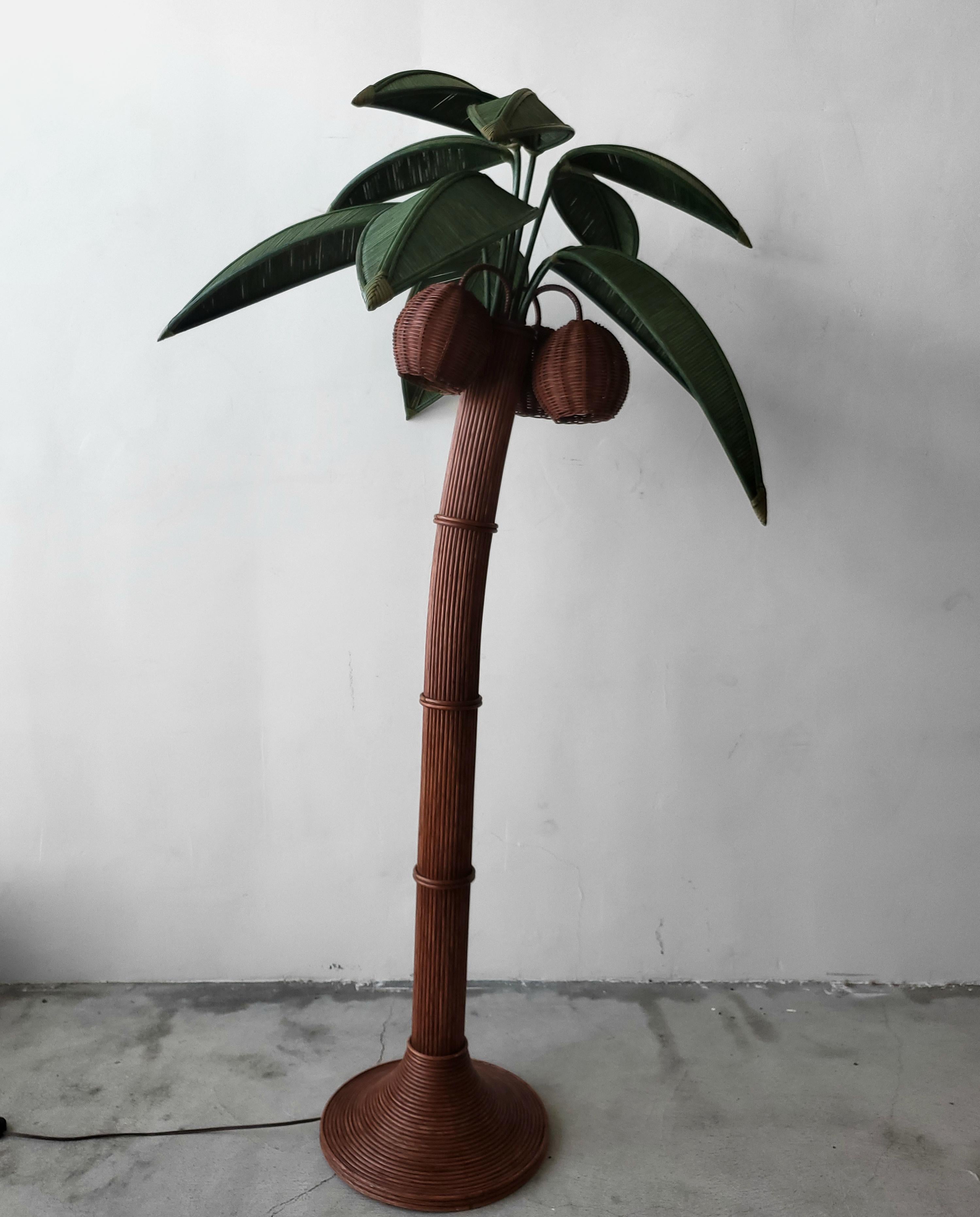 Vintage Wicker Rattan Palm Tree Floor Lamp For Sale at 1stDibs | wicker ...
