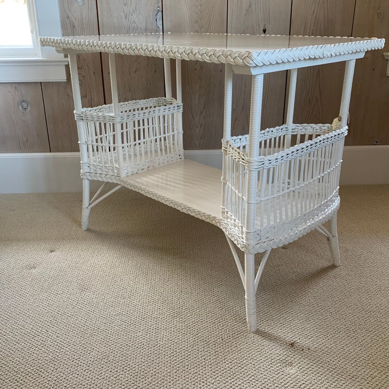 Vintage Wicker Table at 1stDibs