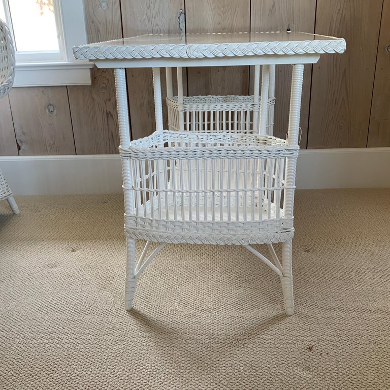 Vintage Wicker Table at 1stDibs