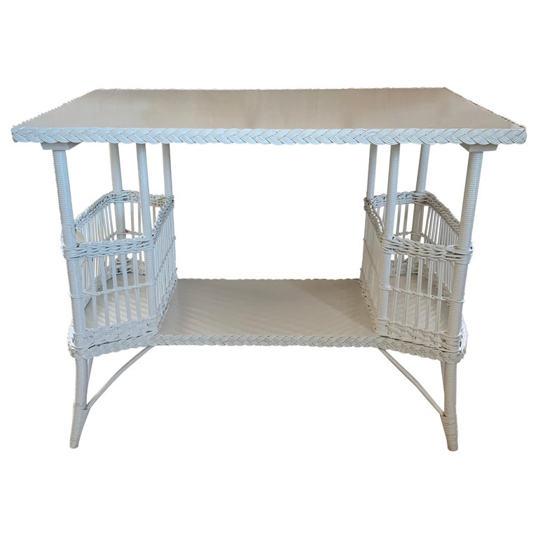 Vintage Wicker Table at 1stDibs