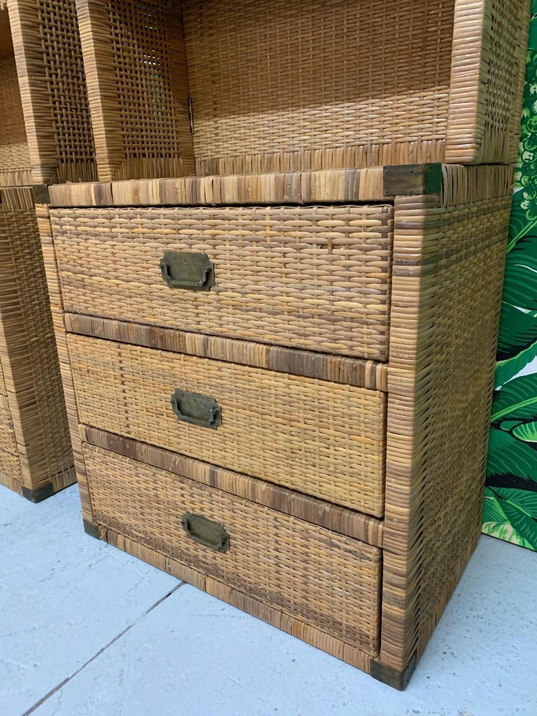 Vintage Wicker Wall Unit Bookshelves and Cabinets at 1stDibs | wicker ...