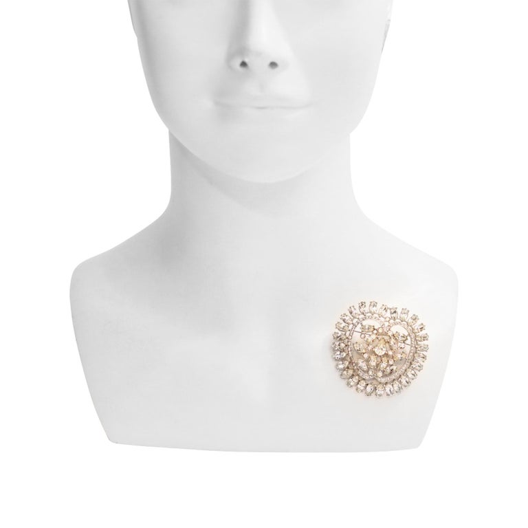 Vintage Wiesner Marquis and Pave Brooch, circa 1960s For Sale at 1stDibs