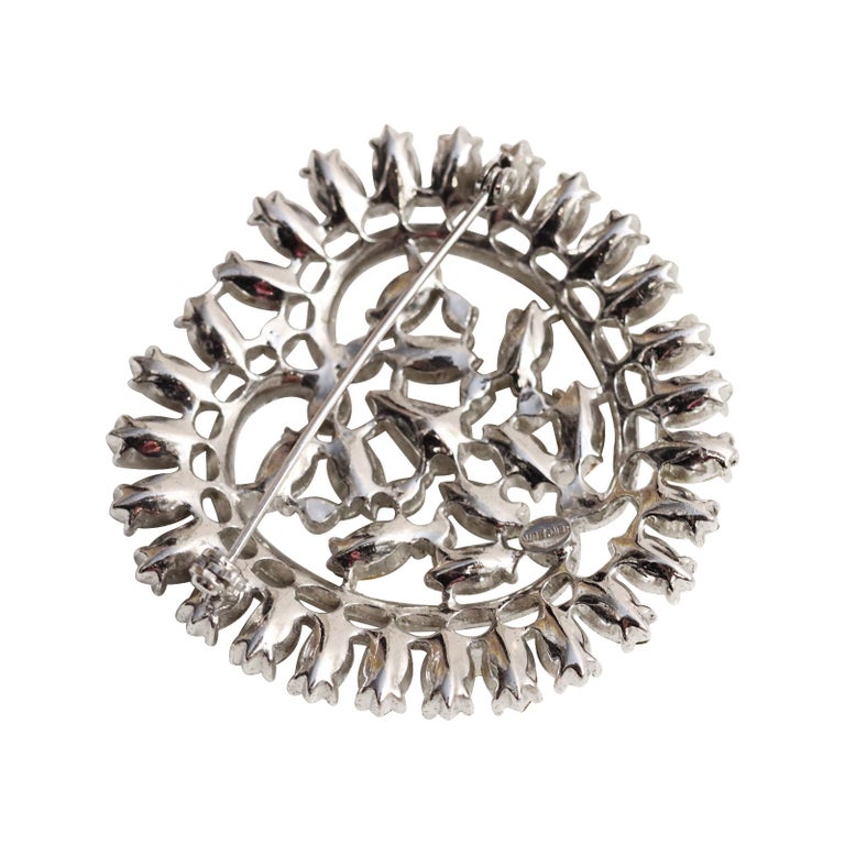Vintage Wiesner Marquis and Pave Brooch, circa 1960s For Sale at 1stDibs