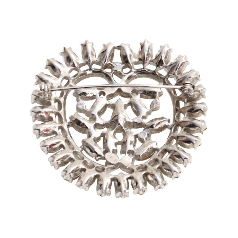 Vintage Wiesner Marquis and Pave Brooch, circa 1960s For Sale at 1stDibs
