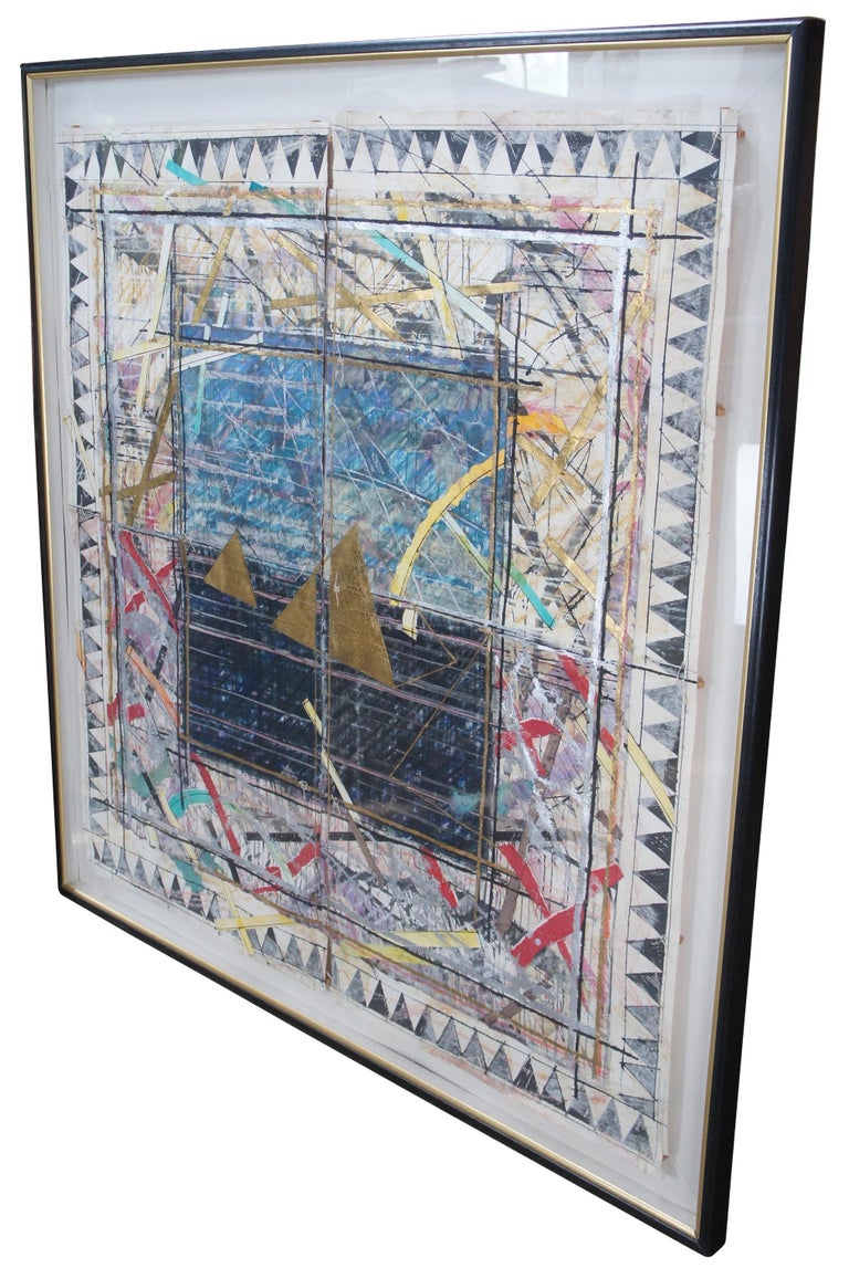 Vintage William Gatewood Mixed Media Diptych Collage Kite and Kimonos ...