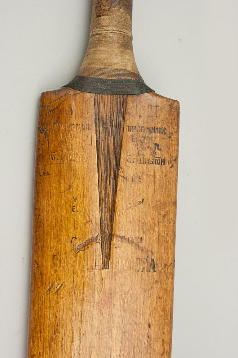 Vintage Willow Cricket Bat For Sale at 1stDibs