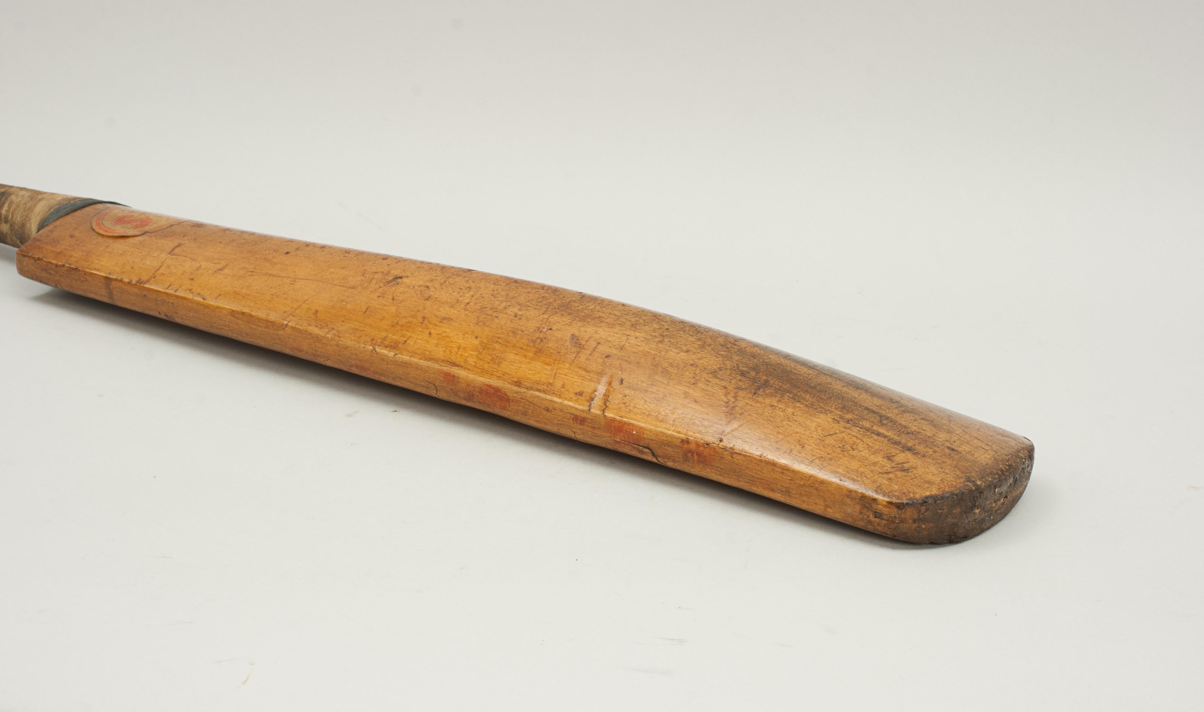 Vintage Willow Cricket Bat For Sale at 1stDibs | antique cricket bat ...