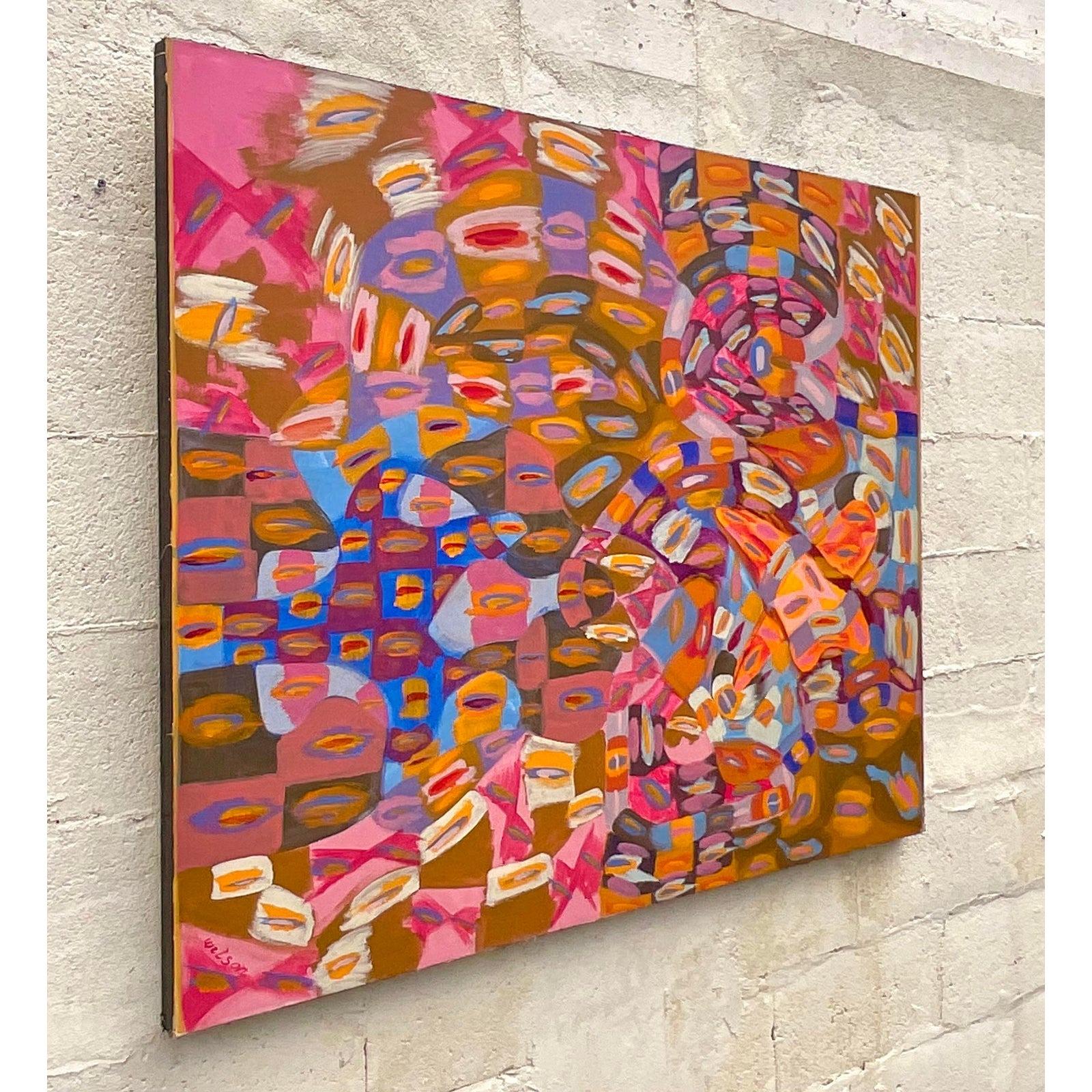 Vintage Wilson Abstract Painting For Sale at 1stDibs