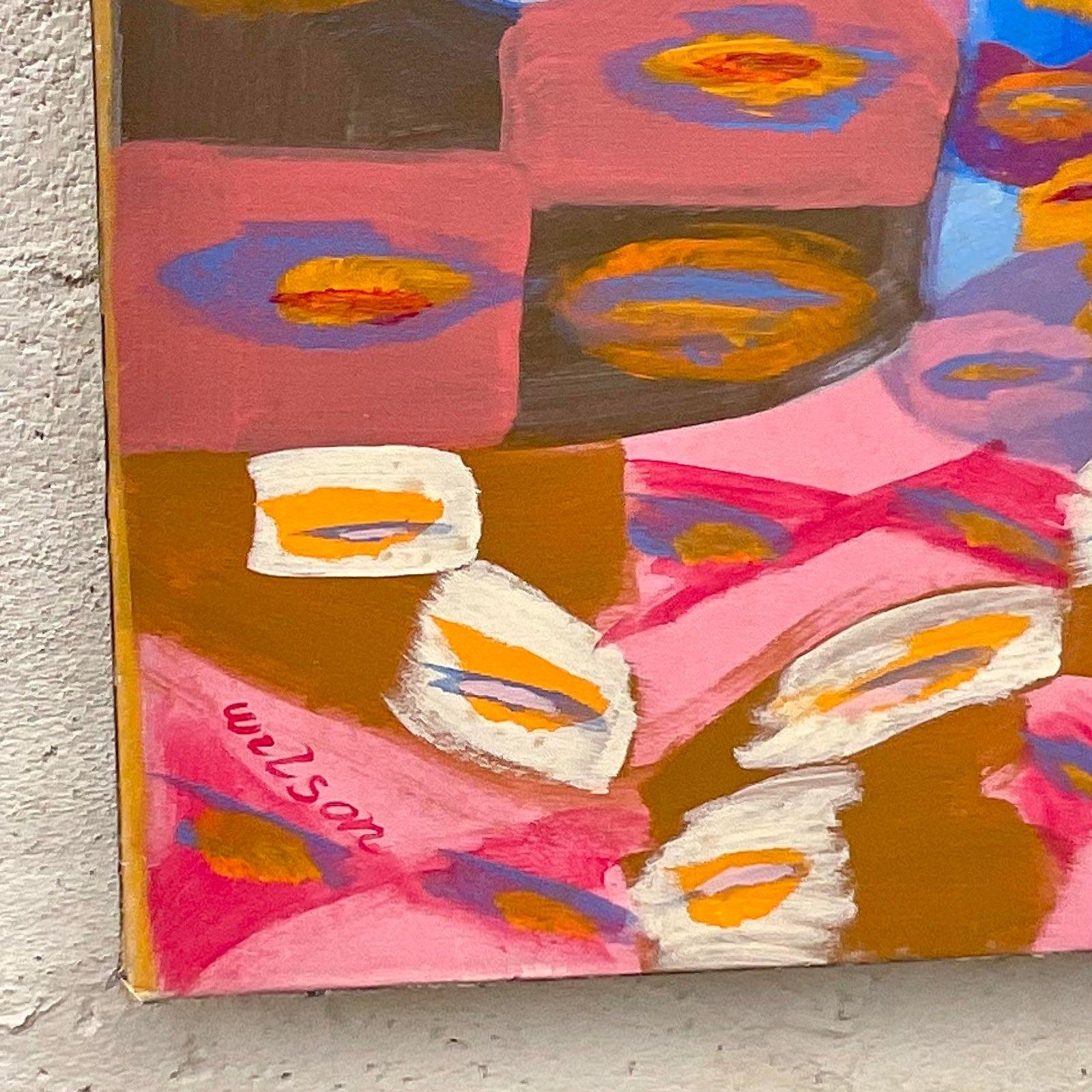 Vintage Wilson Abstract Painting For Sale at 1stDibs