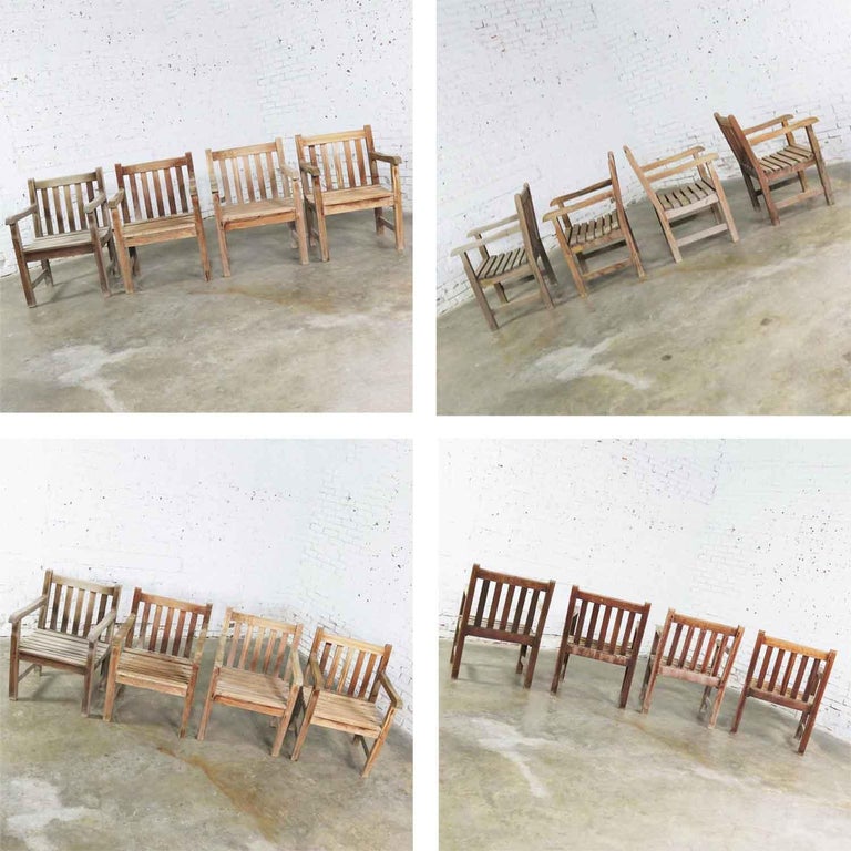 Vintage Windsor Natural Teak Outdoor Armchair with Age Patina at 1stDibs