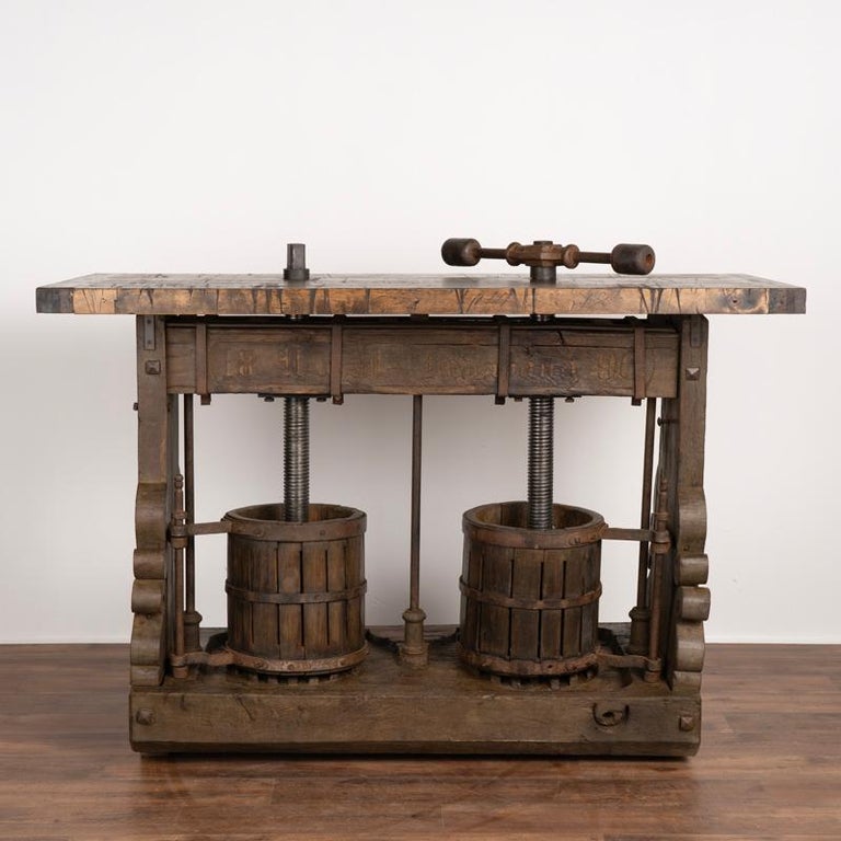 Vintage Wine Press Bar Top or Wine Tasting Table For Sale at 1stDibs