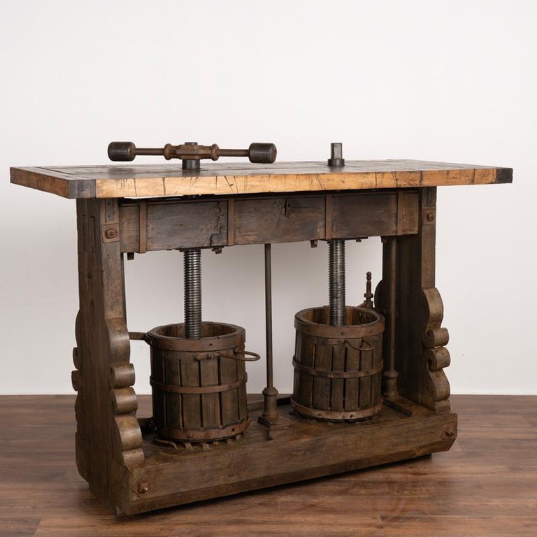 Vintage Wine Press Bar Top or Wine Tasting Table For Sale at 1stDibs