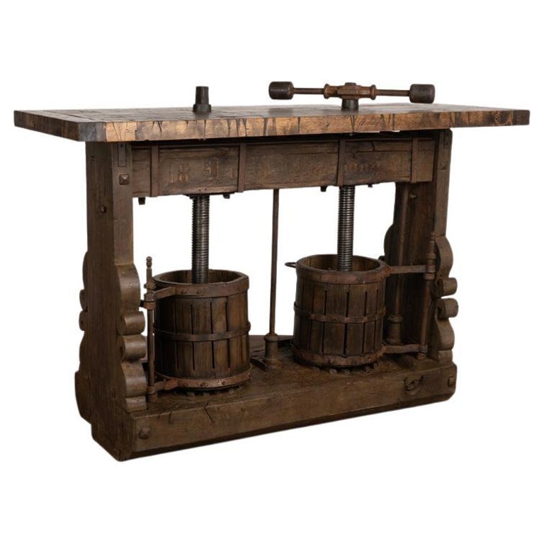 Vintage Wine Press Bar Top or Wine Tasting Table For Sale at 1stDibs