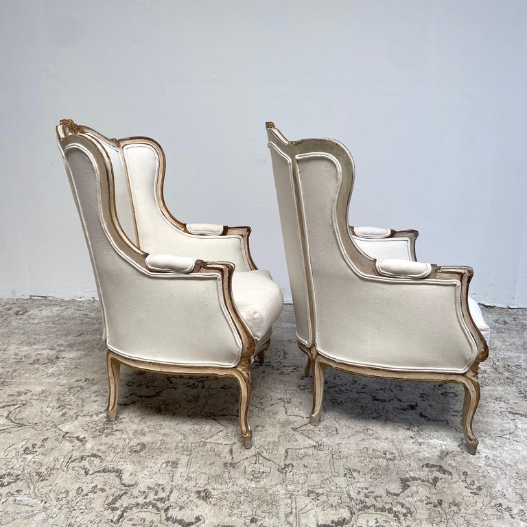 Vintage Wing Back French Style Accent Chair For Sale at 1stDibs