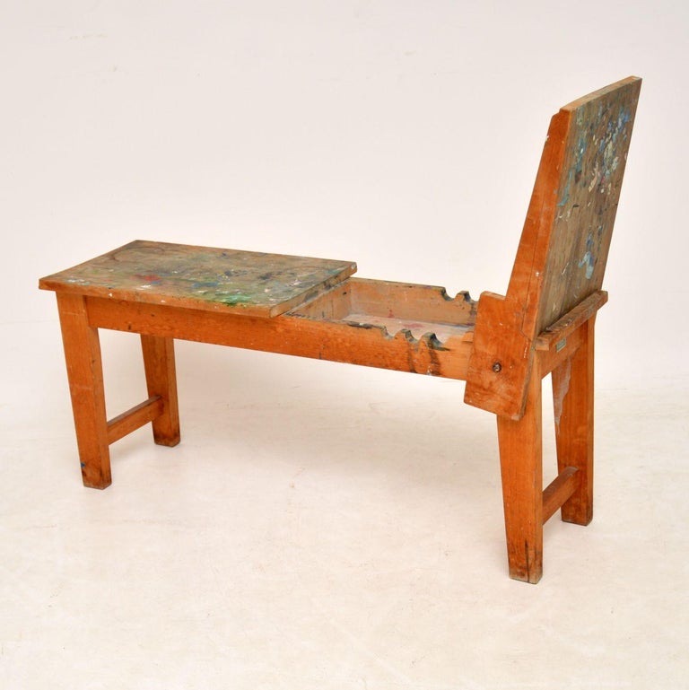 Vintage Winsor and Newton Easel / Platform Bench at 1stDibs