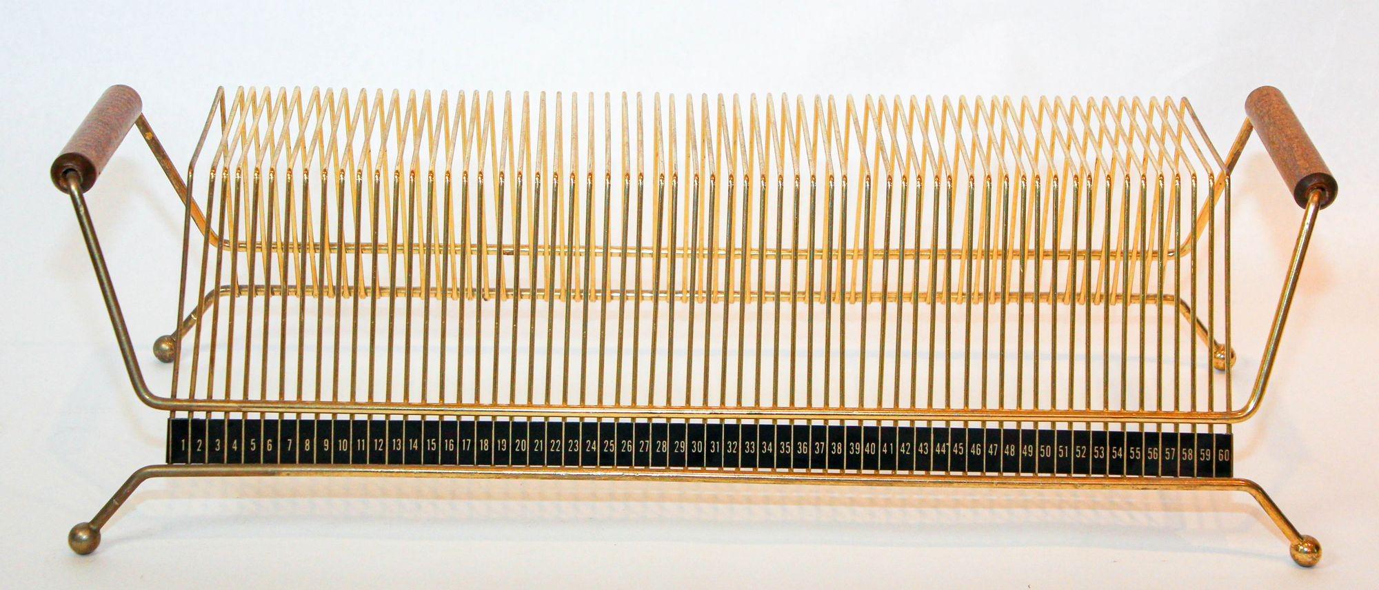 Vintage Wire Brass Record Rack Vinyl Record Storage, 1950s at 1stDibs ...