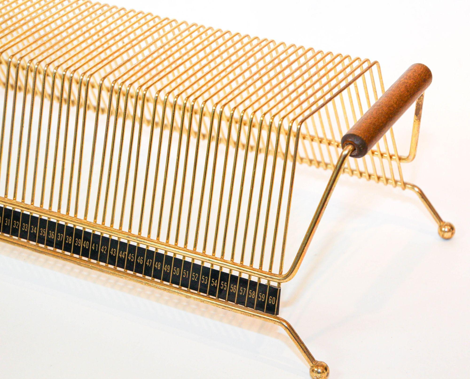 Vintage Wire Brass Record Rack Vinyl Record Storage, 1950s at 1stDibs ...