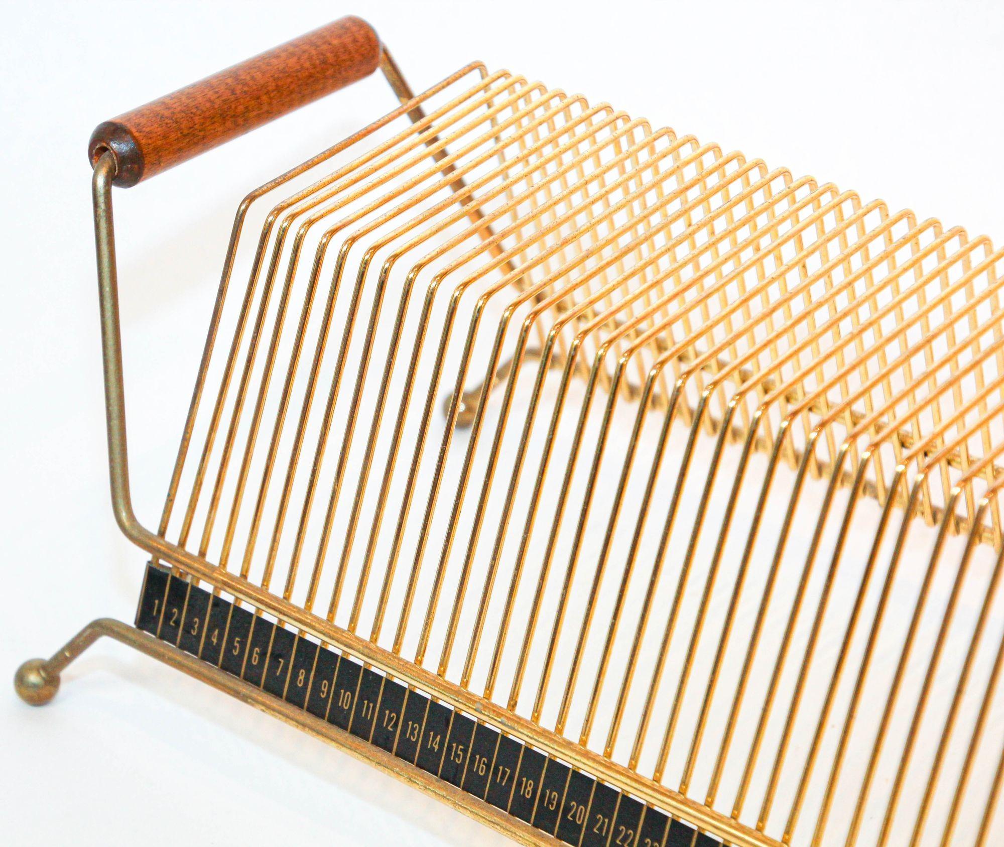 Vintage Wire Brass Record Rack Vinyl Record Storage, 1950s at 1stDibs ...