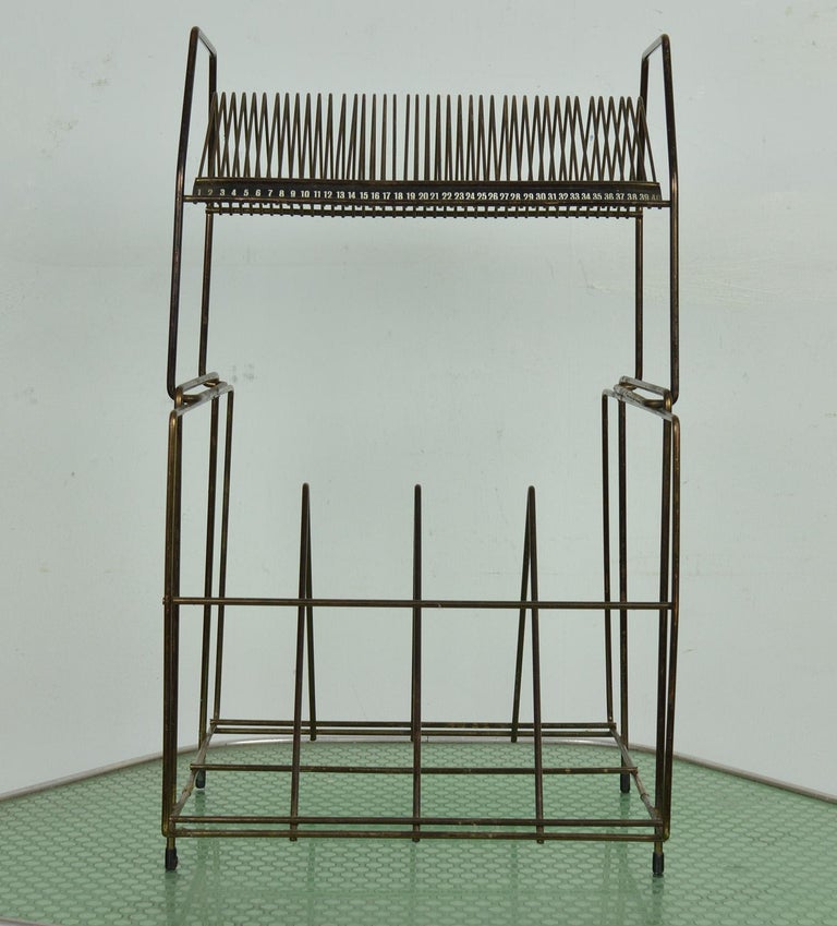 Vintage Wire Work Vinyl Record Rack, 1960s For Sale at 1stDibs