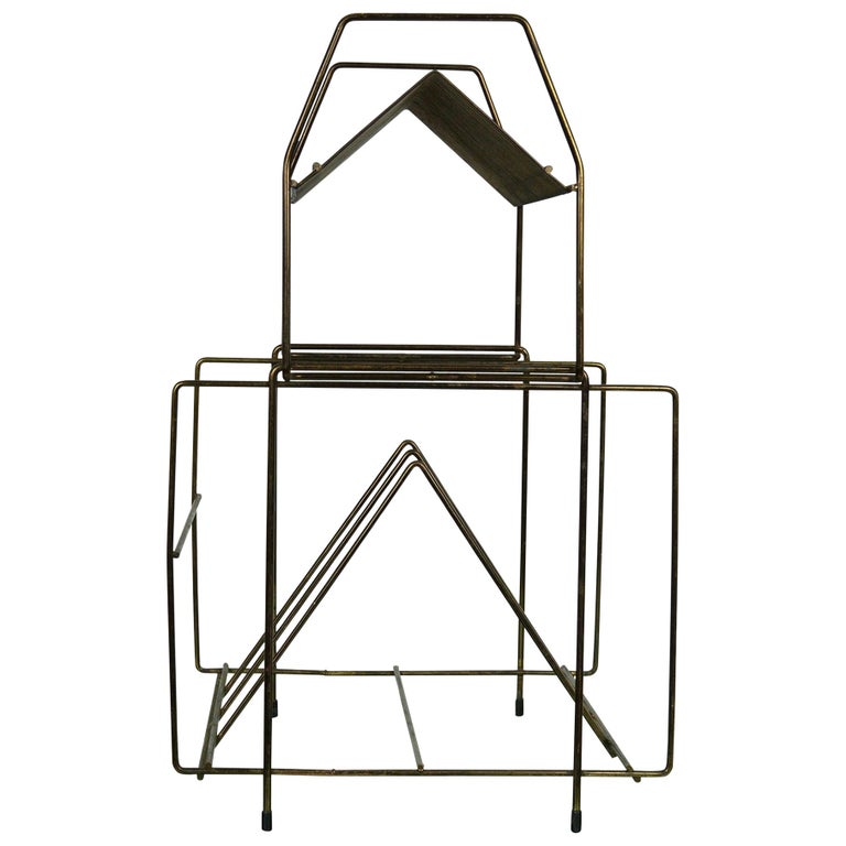 Vintage Wire Work Vinyl Record Rack, 1960s For Sale at 1stDibs