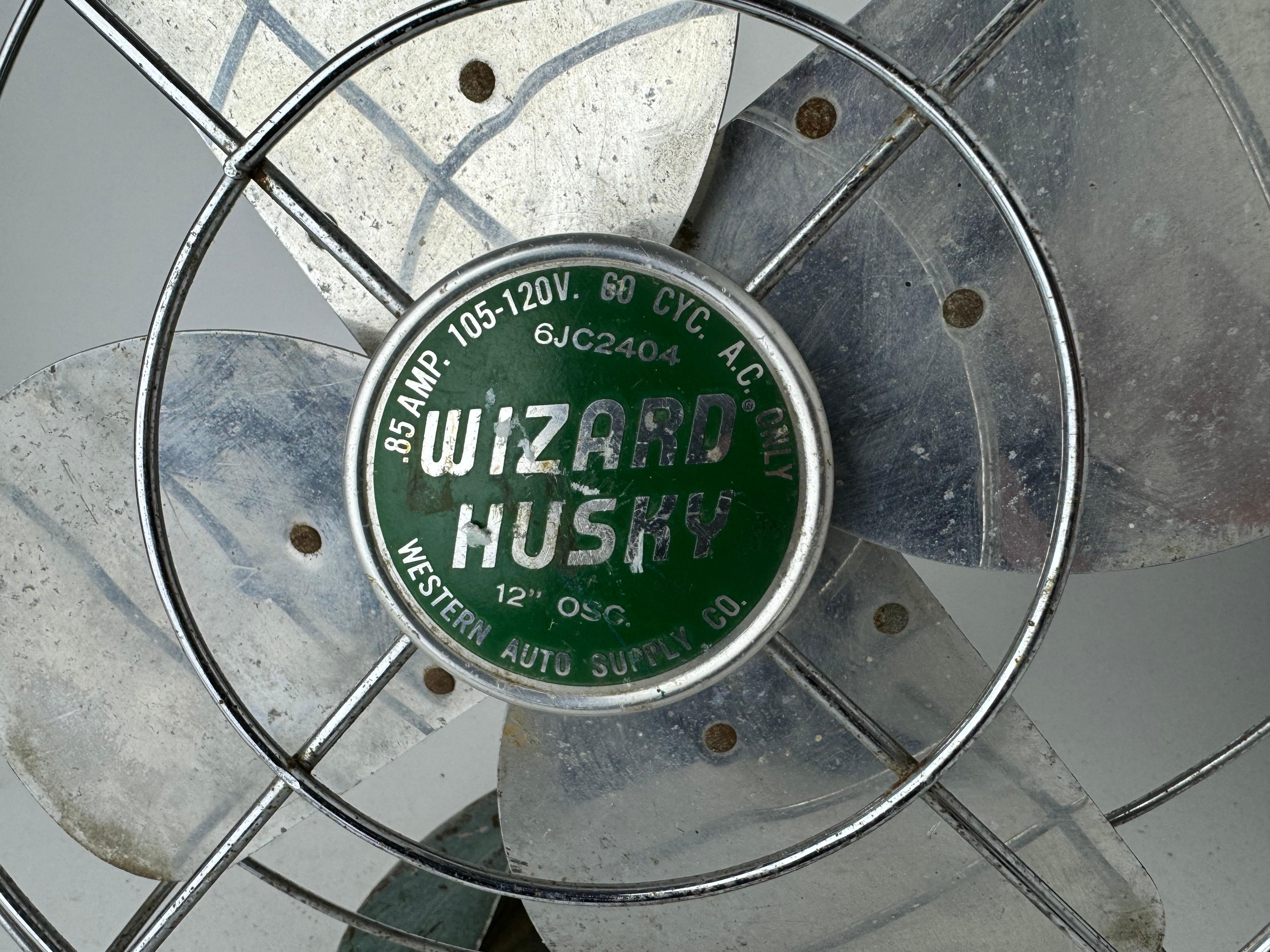 Vintage Wizard Husky Industrial Oscillating Fan For Sale at 1stDibs