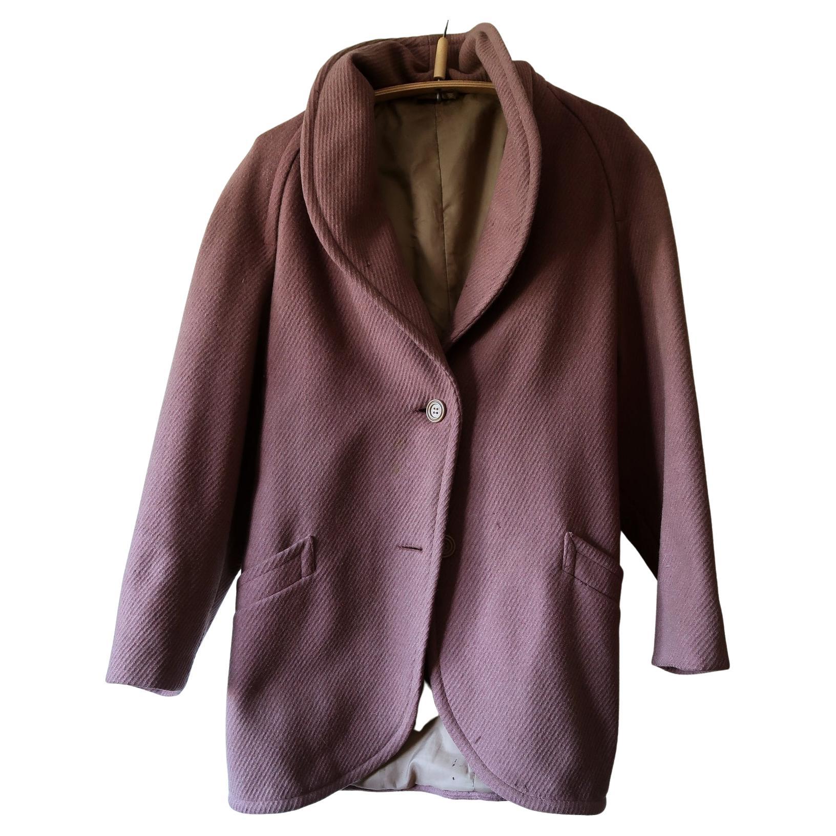Vintage Woman Jacket from USSR: Stylish Burgundy Wool Jacket - Circa ...