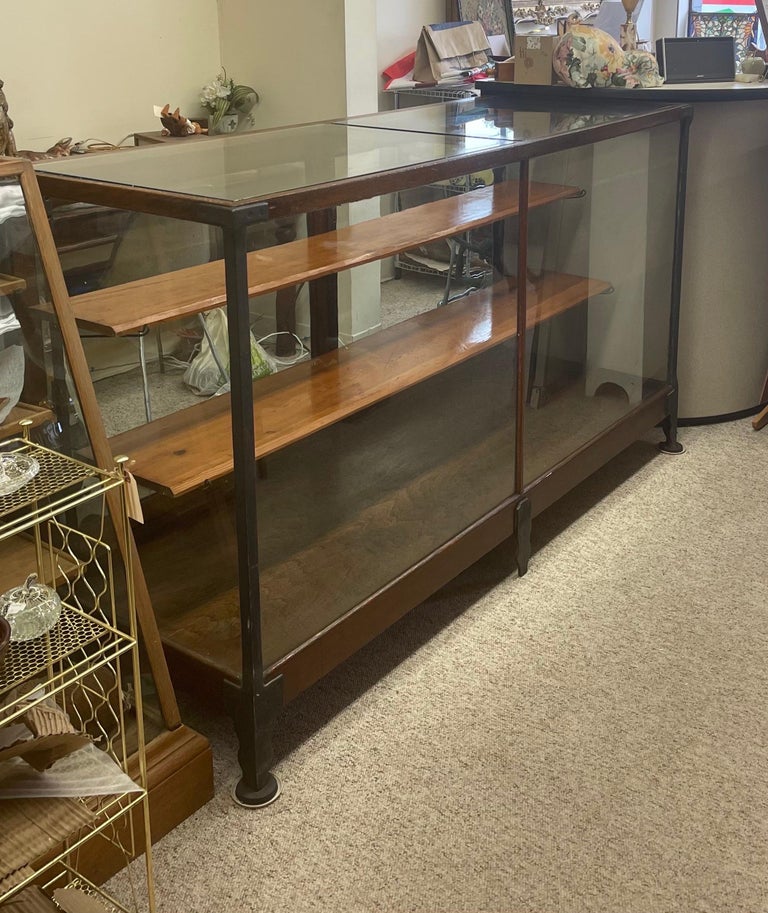 Vintage Wood and Metal Display Case For Sale at 1stDibs