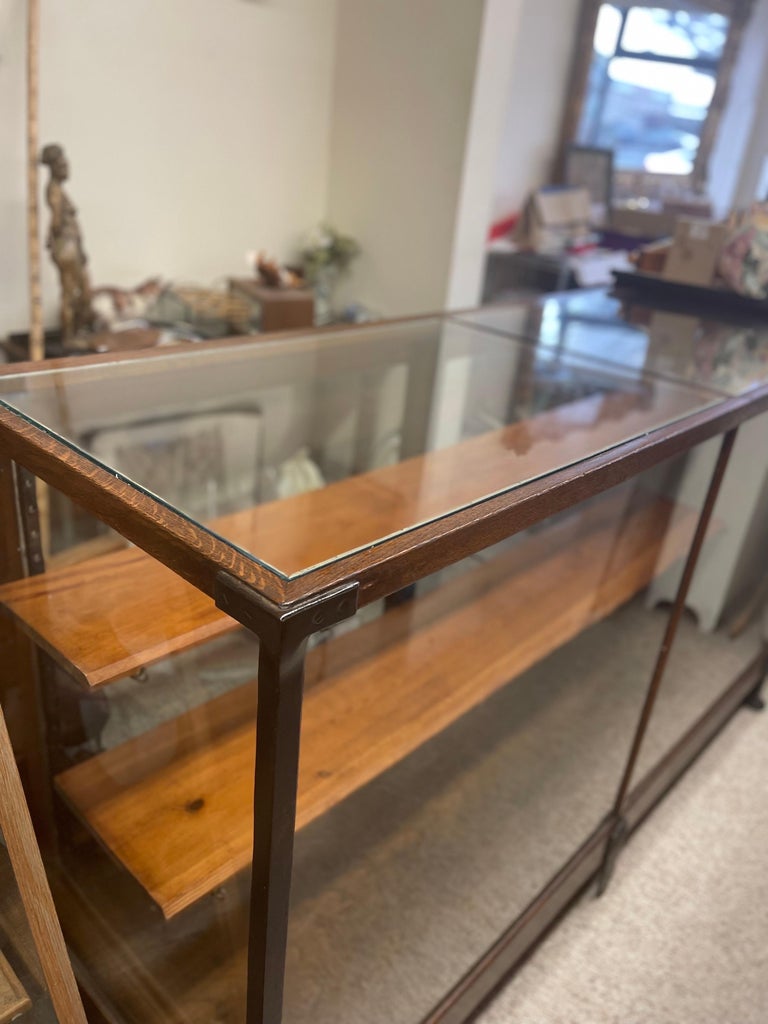Vintage Wood and Metal Display Case For Sale at 1stDibs