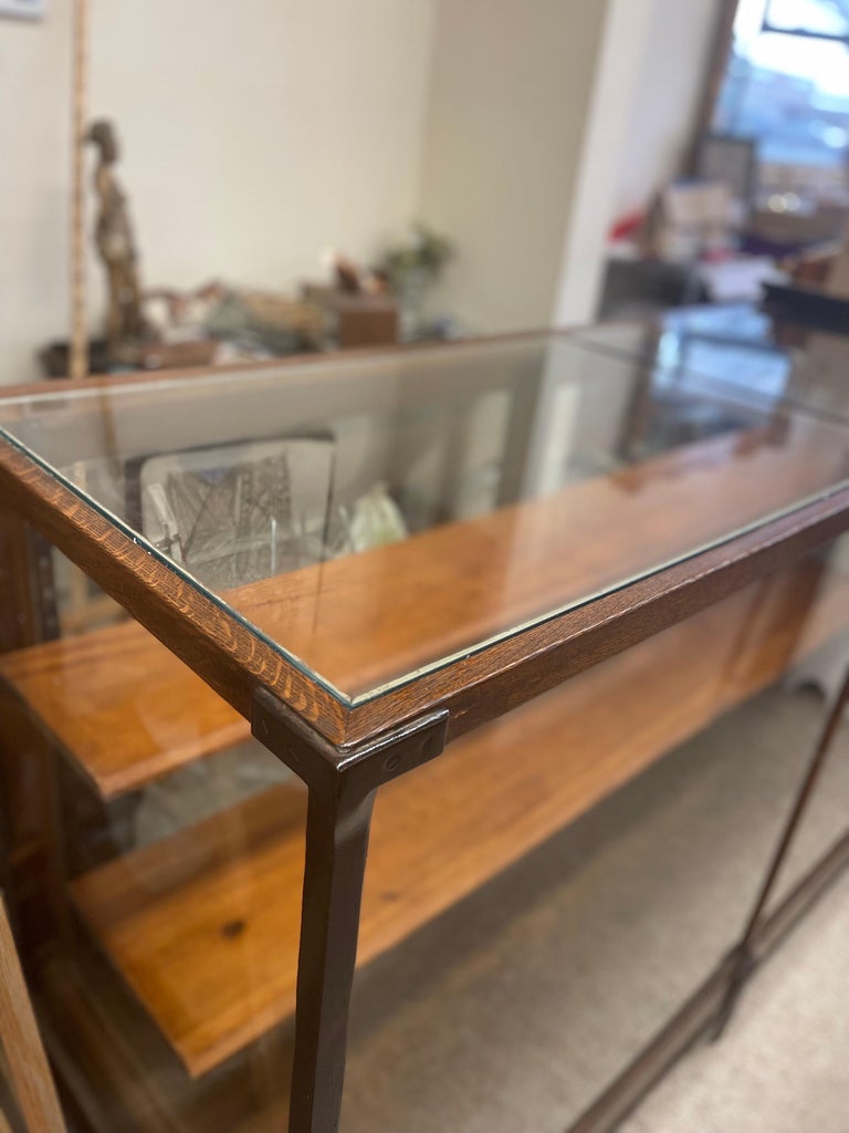 Vintage Wood and Metal Display Case For Sale at 1stDibs
