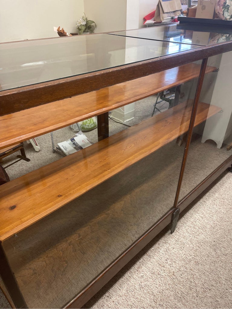 Vintage Wood and Metal Display Case For Sale at 1stDibs