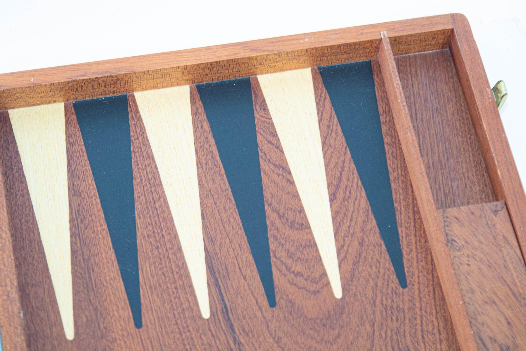 Vintage Wood Backgammon Set Game Box, circa 1950 For Sale at 1stDibs