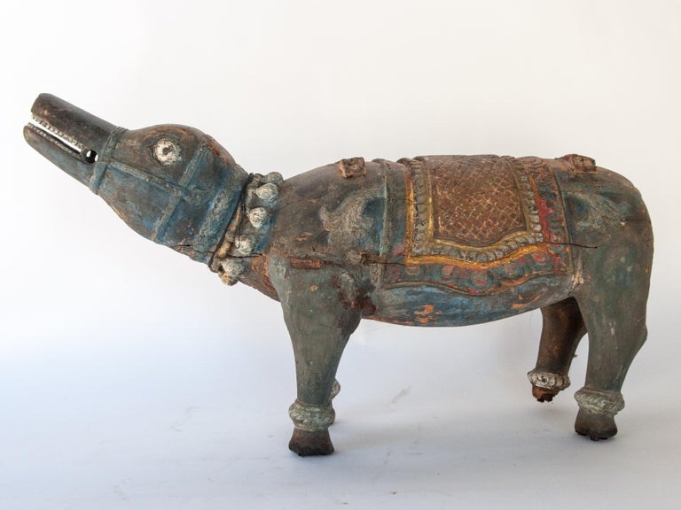 Vintage Wood Carved Mythical Animal Makara, Thailand, Mid-20th Century ...