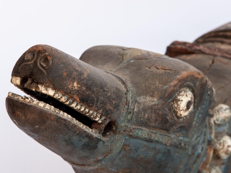 Vintage Wood Carved Mythical Animal Makara, Thailand, Mid-20th Century ...