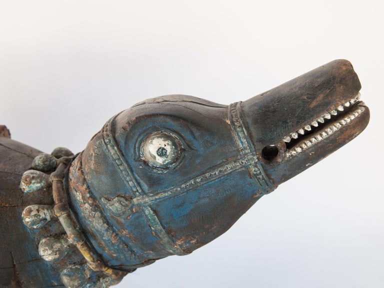 Vintage Wood Carved Mythical Animal Makara, Thailand, Mid-20th Century ...