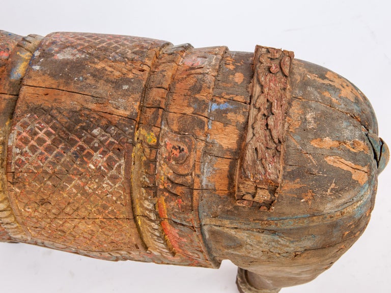 Vintage Wood Carved Mythical Animal Makara, Thailand, Mid-20th Century ...