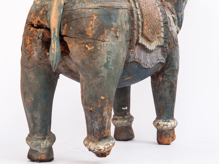 Vintage Wood Carved Mythical Animal Makara, Thailand, Mid-20th Century ...