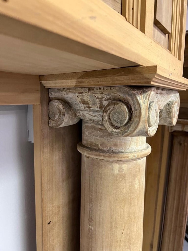 Vintage Wood Fireplace Mantel with Antique Carvings and Columns with ...