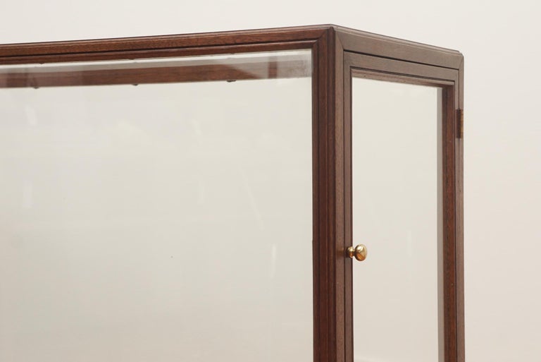 Vintage Wood Frame Glass Display Case For Sale at 1stDibs